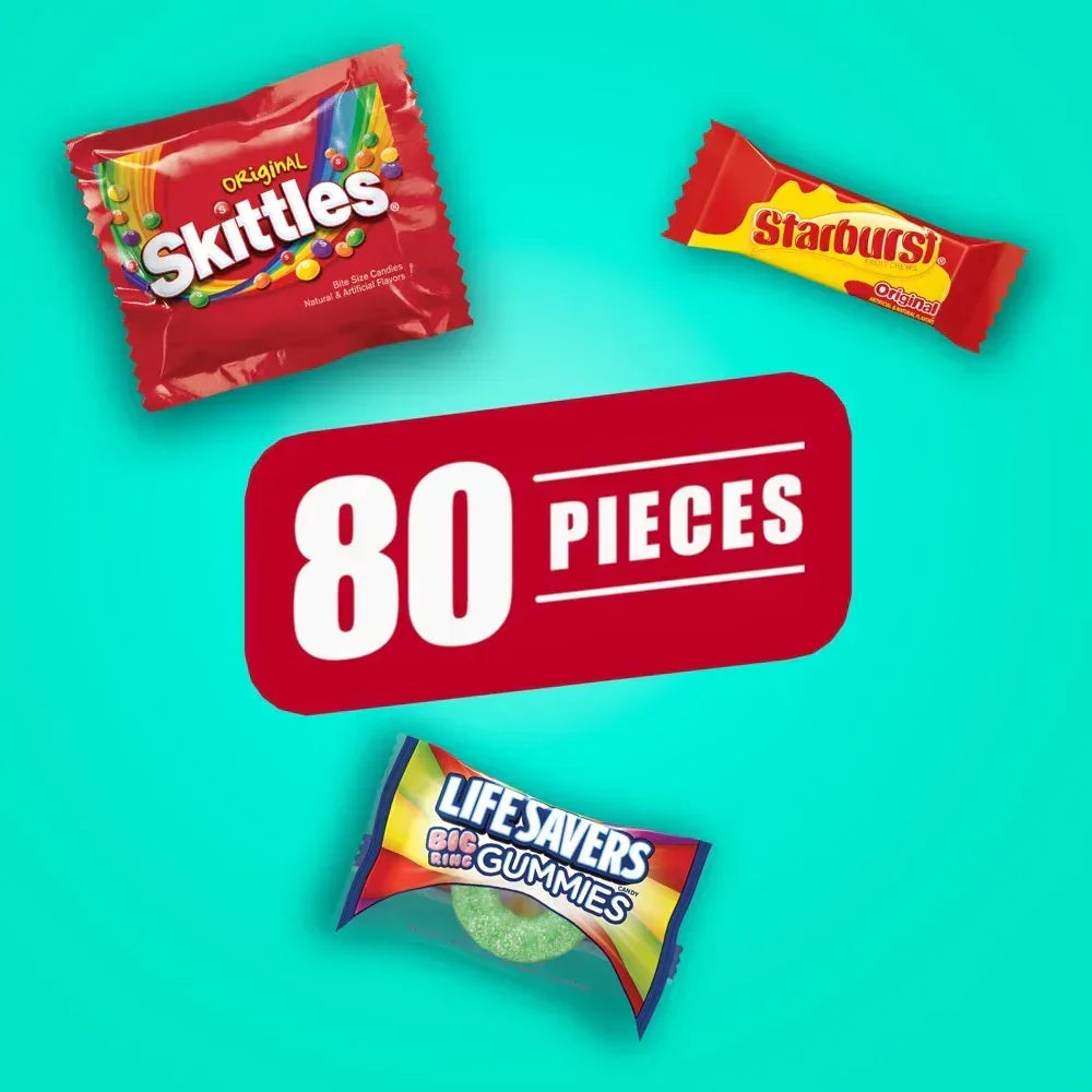 Skittles, Starburst & Life Savers Gummy Candy Variety Pack - 80 Ct Bag ...