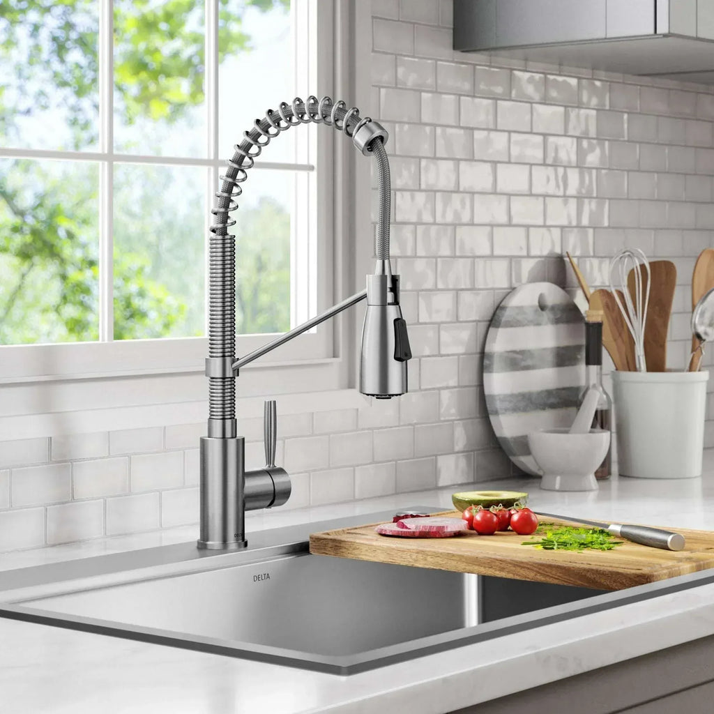 Delta Pull Down High Arc Single Handle Kitchen Faucet