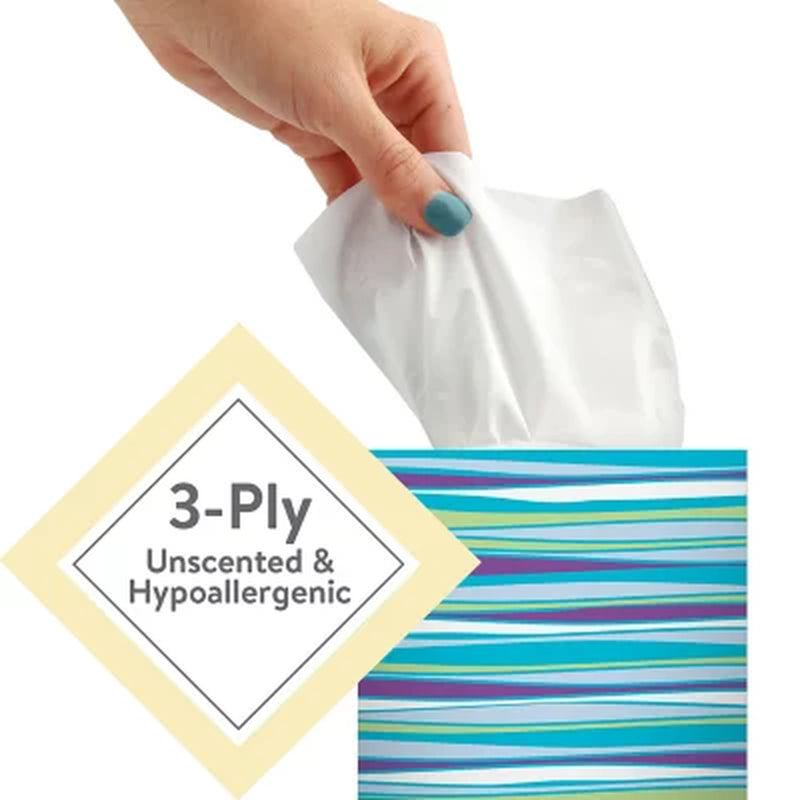 Ultra Soft 3-Ply Facial Tissues, Cube Boxes (80 Tissues/Box, 12 Boxes ...