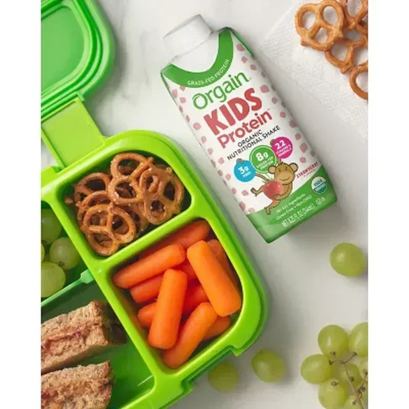 Orgain Kids 8G Grass-Fed Protein Organic Nutritional Shake, Strawberry ...