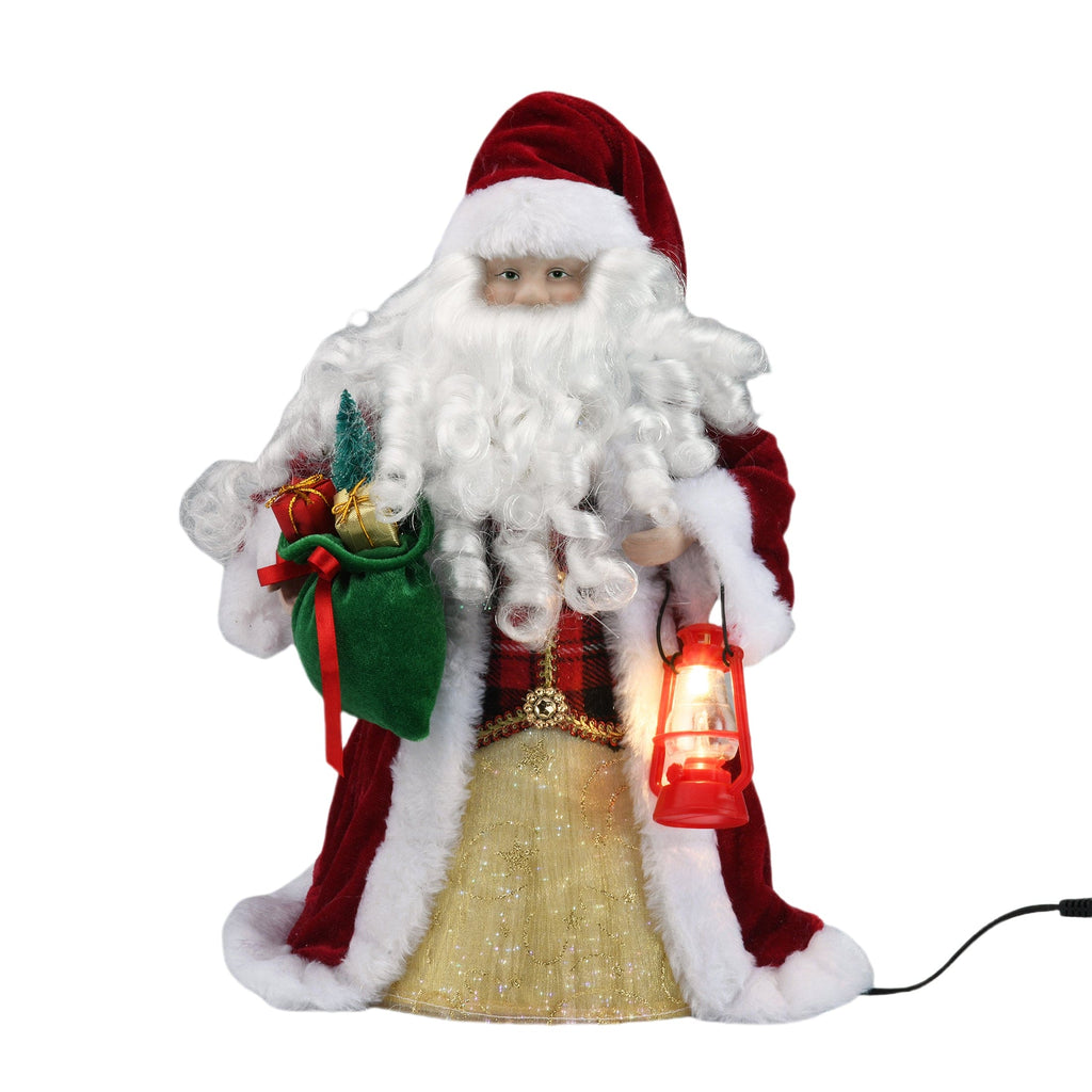 12" LED Fiber Optic Multicolor Santa Christmas Tree Topper, 0.79 lb, b ...
