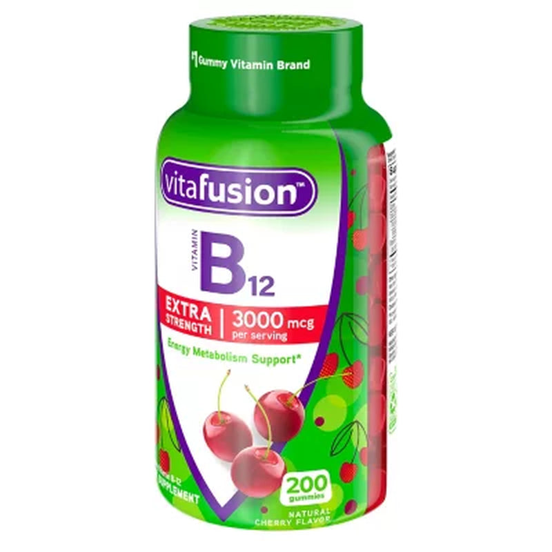Vitafusion Extra Strength B12 Vitamin Gummies, 3000 Mcg, Cherry (200 C ...