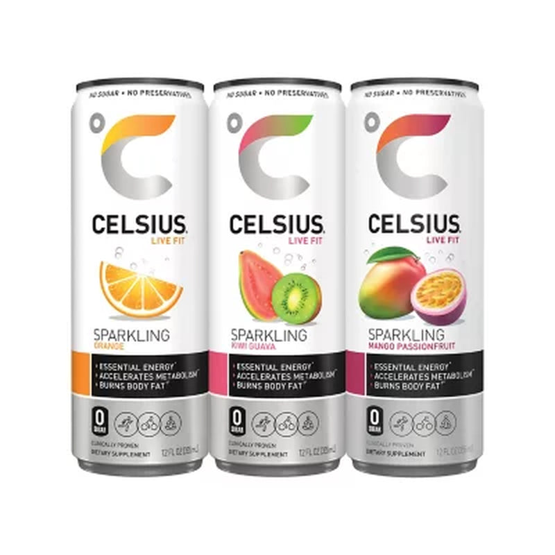 Celsius Essential Energy Sparkling Variety Pack 12 Fl. Oz., 18 Pk ...