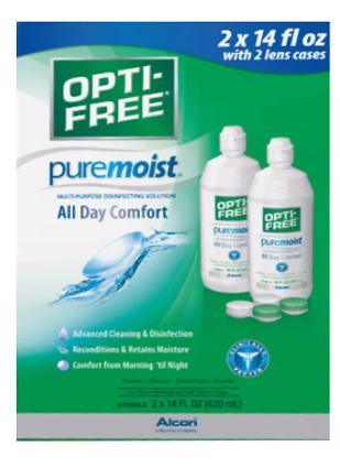 Opti-Free PureMoist Contact Lens Care Solution, 2 pk./14 fl. oz. with ...