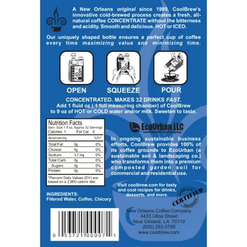 Cool Brew Coffee Concentrate Original (1 Liter)– Brands For Less USA