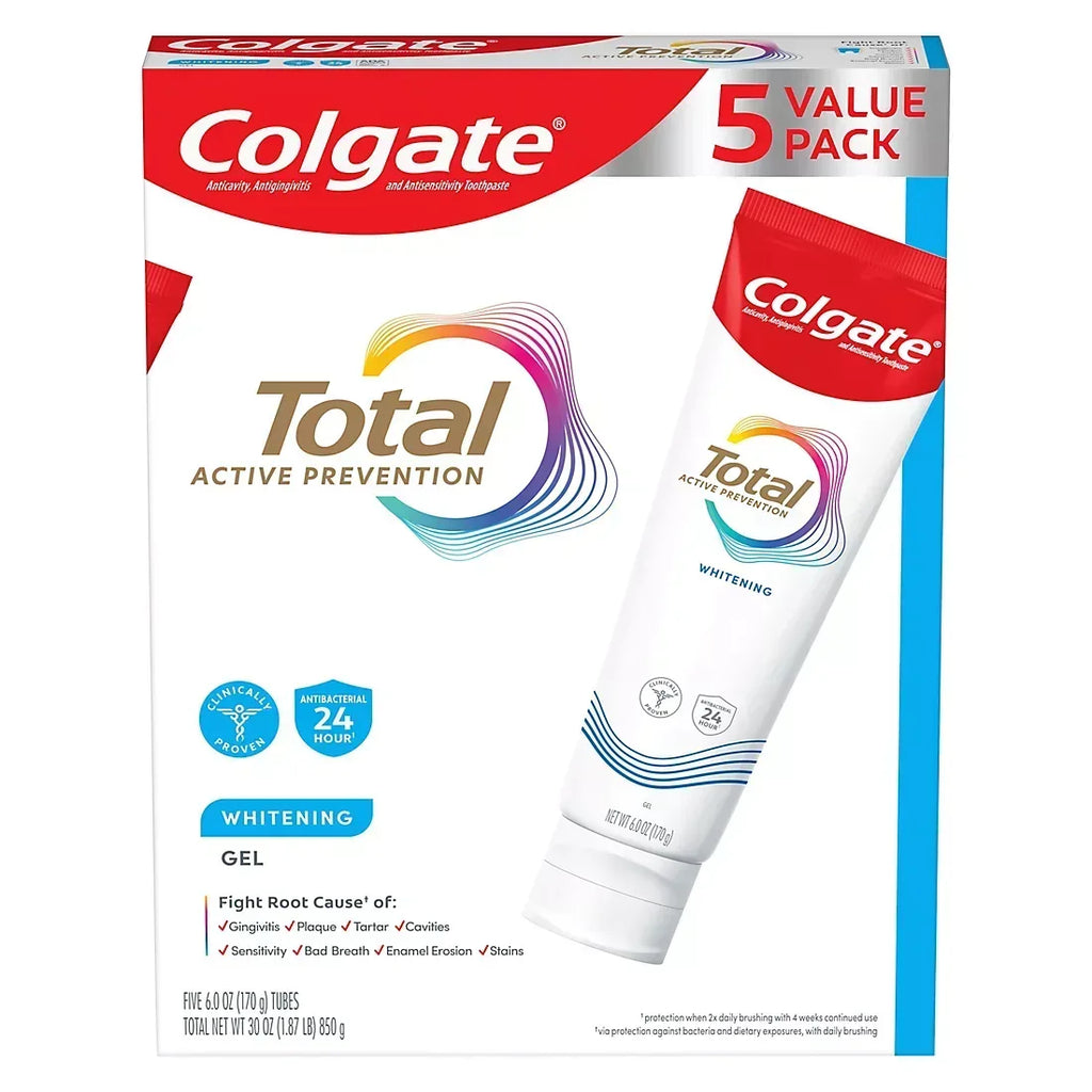 Colgate Total Whitening Gel Toothpaste, 5 pk./6 oz.– Brands For Less USA