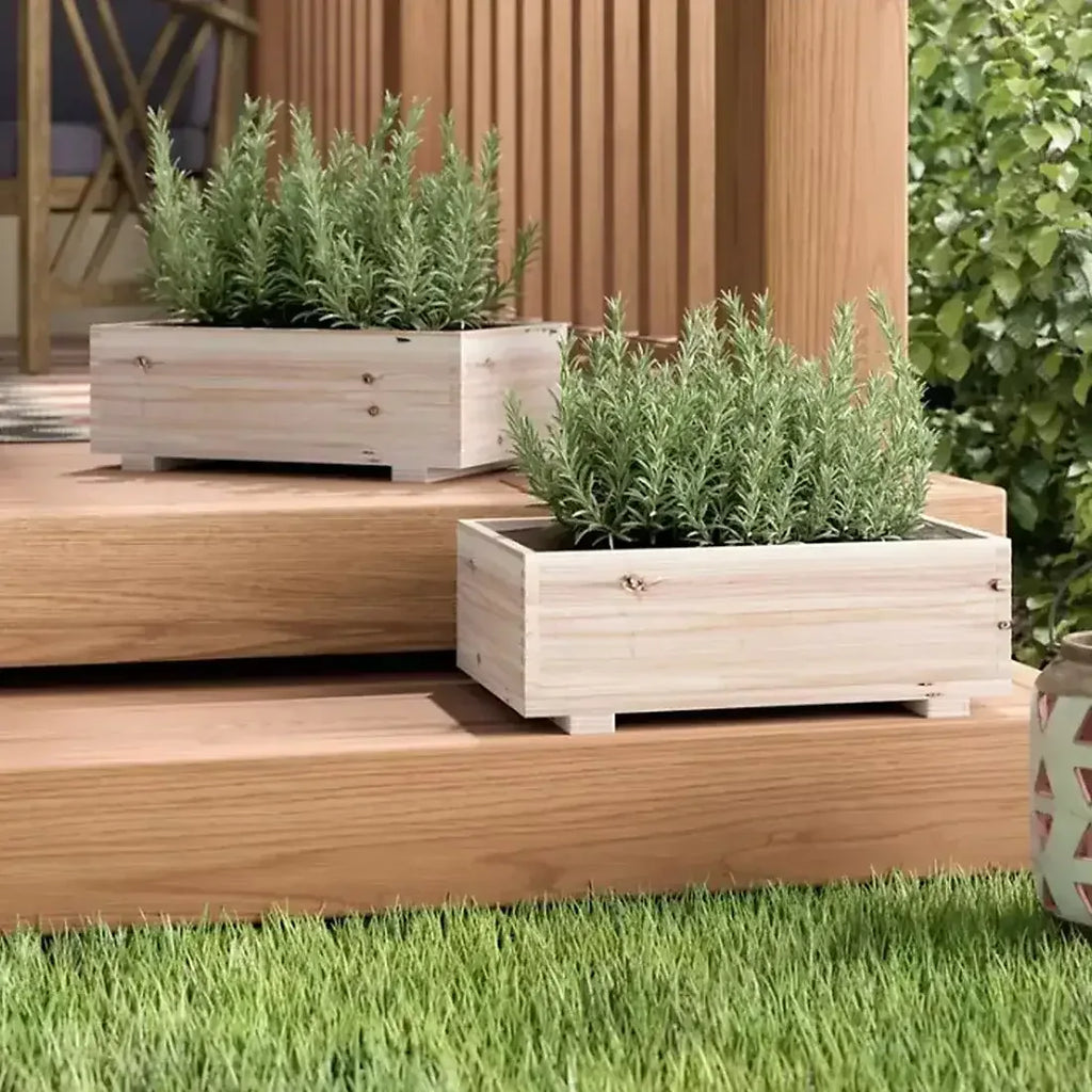 Timber Valley Brown Cedar Rectangle Planter for Indoor/Outdoor, 2pk ...
