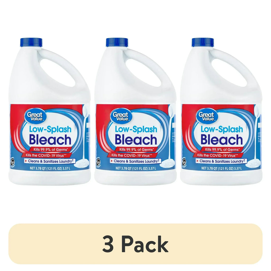 Great Value Concentrated Low Splash Bleach Regular, 121 floz– Brands ...