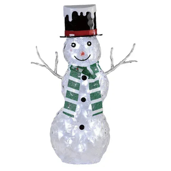 Light-Up Icy Snowman Indoor/Outdoor Christmas Decoration, Multicolor ...