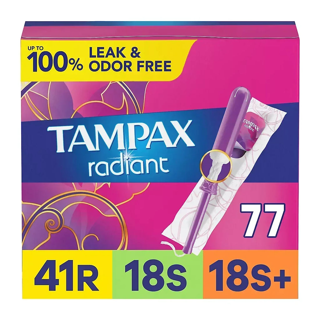 Tampax Radiant Feminine Care Tampons for Women, Regular/Super/Super Pl ...