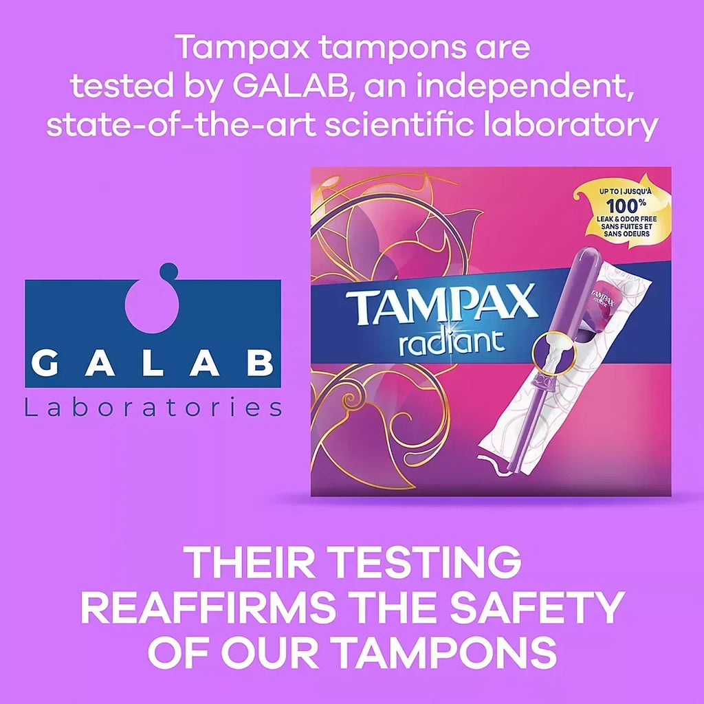 Tampax Radiant Feminine Care Tampons for Women, Regular/Super/Super Pl ...