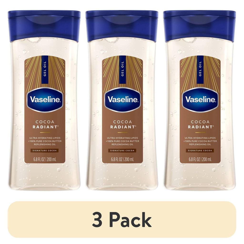 (3 pack) Vaseline Intensive Care Cocoa Radiant Body Gel Oil for Glowin ...
