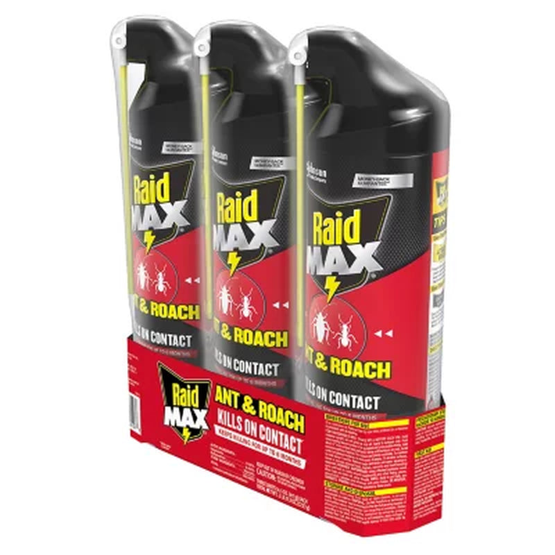 Raid Max Ant and Roach Killer (14.5 Oz., 3 Pk.)– Brands For Less USA