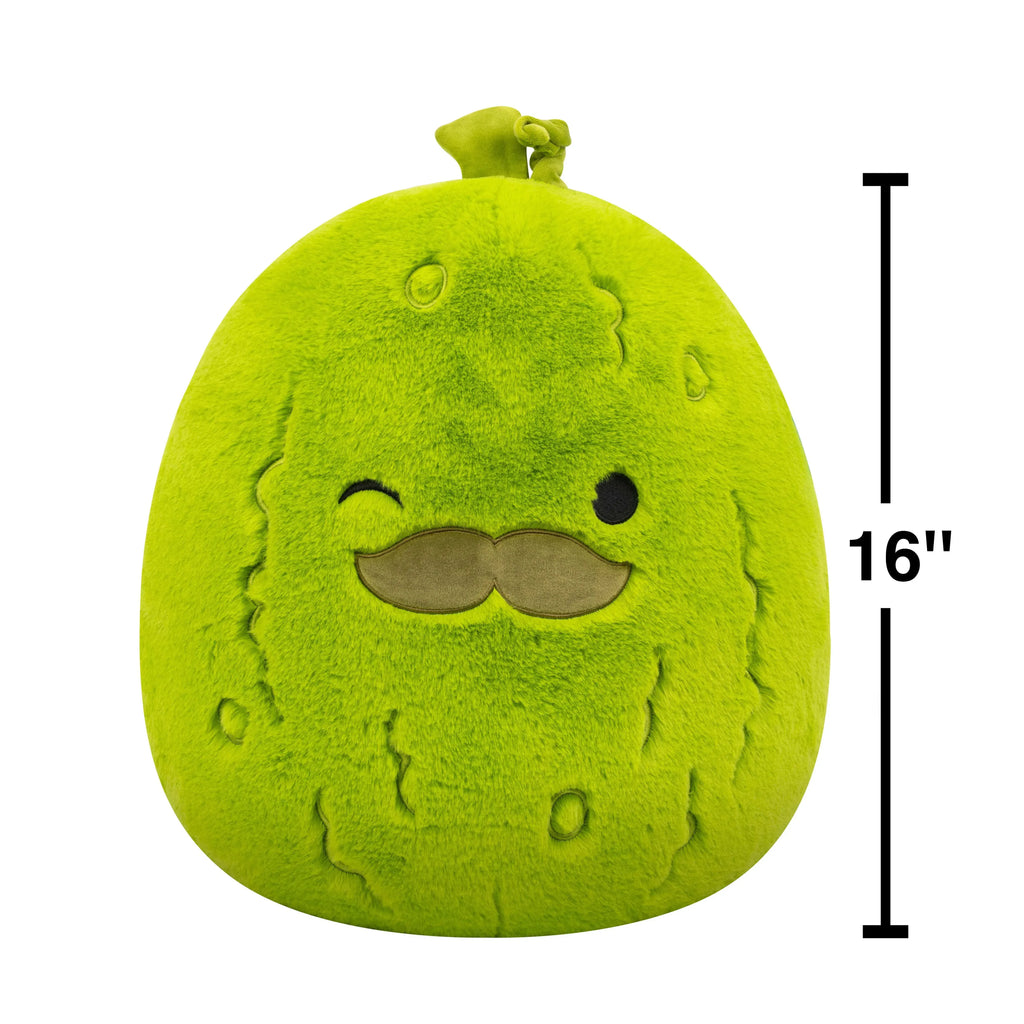 Squishmallows FuzzAMallow Official 16 inch Charles the Green Pickle wi ...