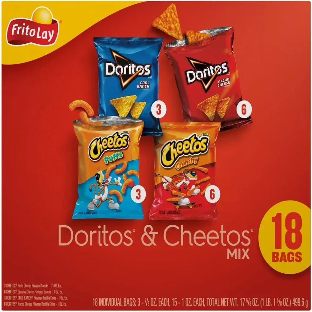 Doritos & Cheetos Mix Variety Pack Snack Chips, 18 Count Multipack ...