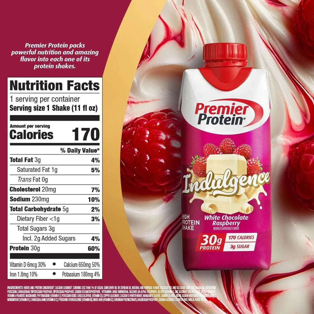 Premier Protein 30g High Protein Shake, Indulgence White Chocolate Ras ...