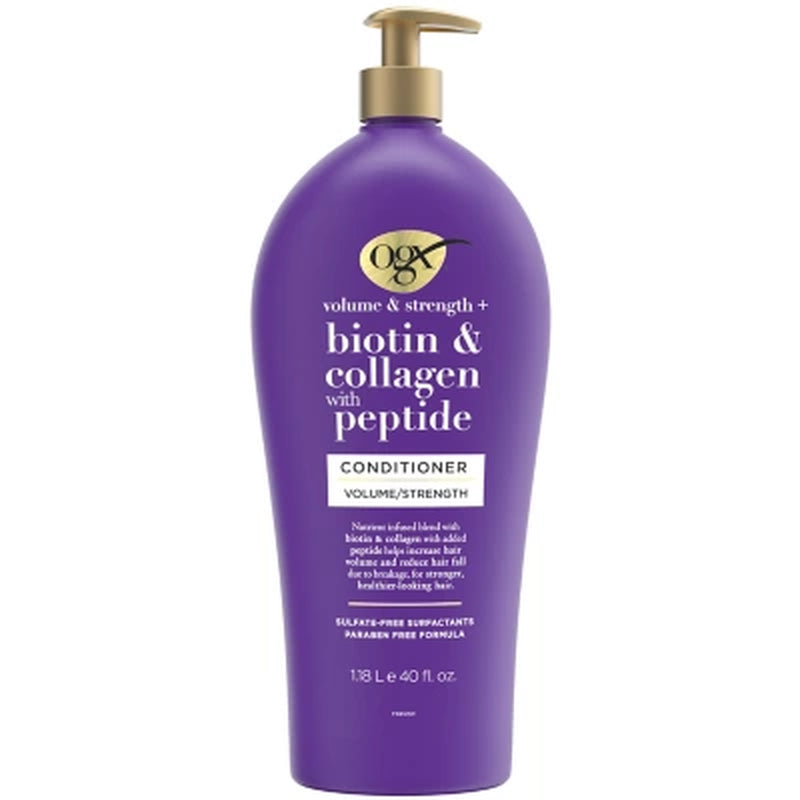 OGX Volume & Strength + Biotin & Collagen with Peptide Conditioner (40 ...