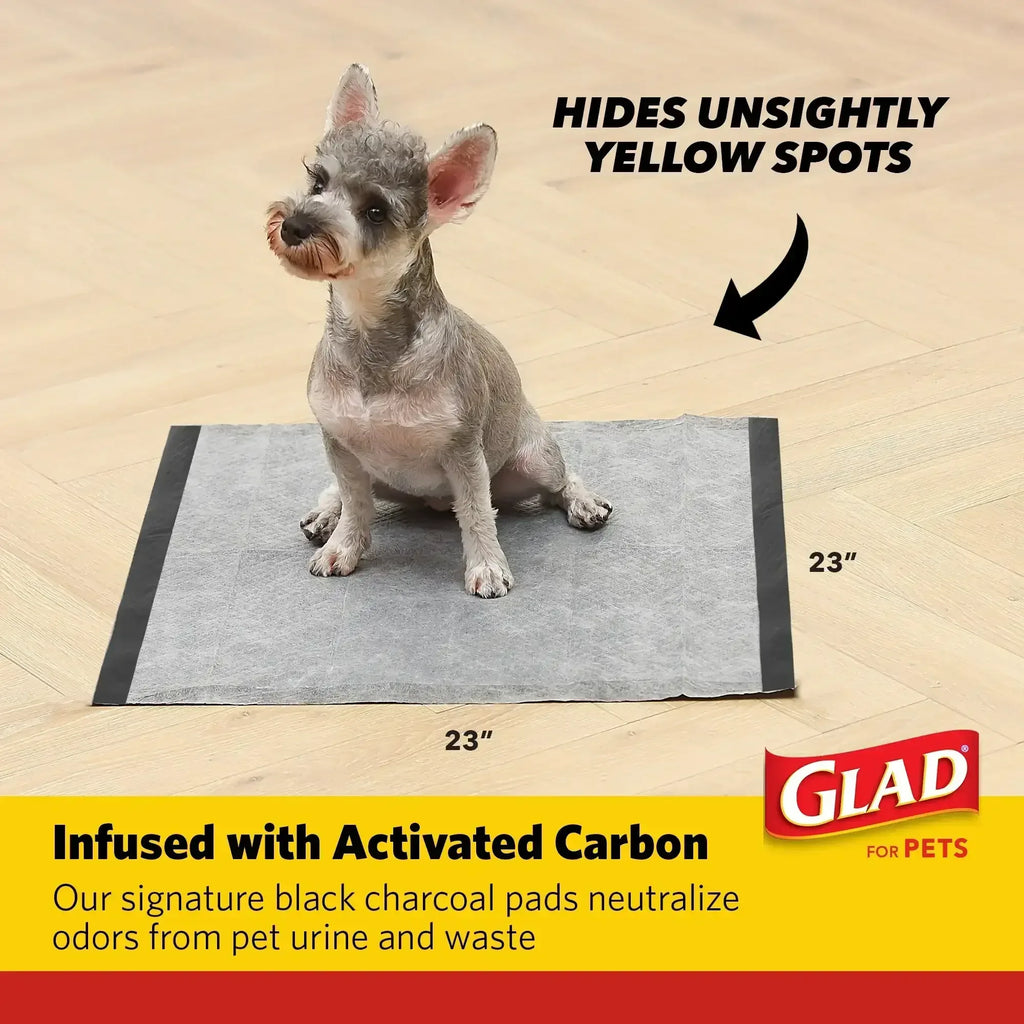 Glad Activated Charcoal Leak-Resistant Training Pads for Dogs, 23in x ...