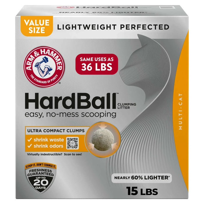 ARM & HAMMER Hardball Lightweight Cat Litter, Clumping, No-Mess Scoopi ...
