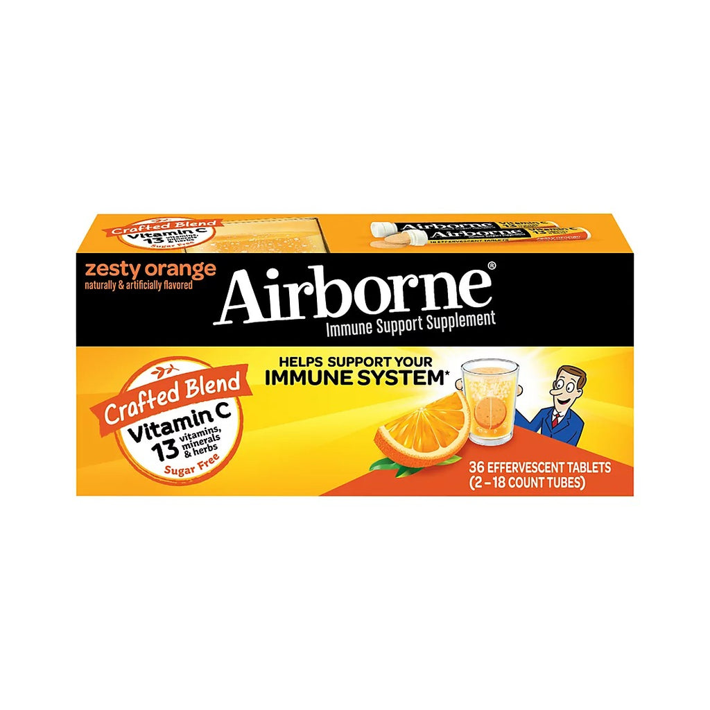 Airborne Immune Support Effervescent Tablets, 18 Count, 2 Pack– Brands ...