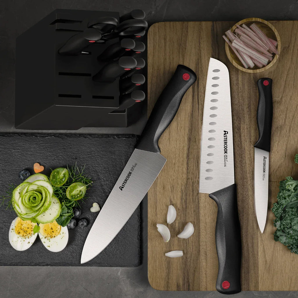 Astercook Knife set, 14-Piece Kitchen Knife Set with Built-in Sharpene ...