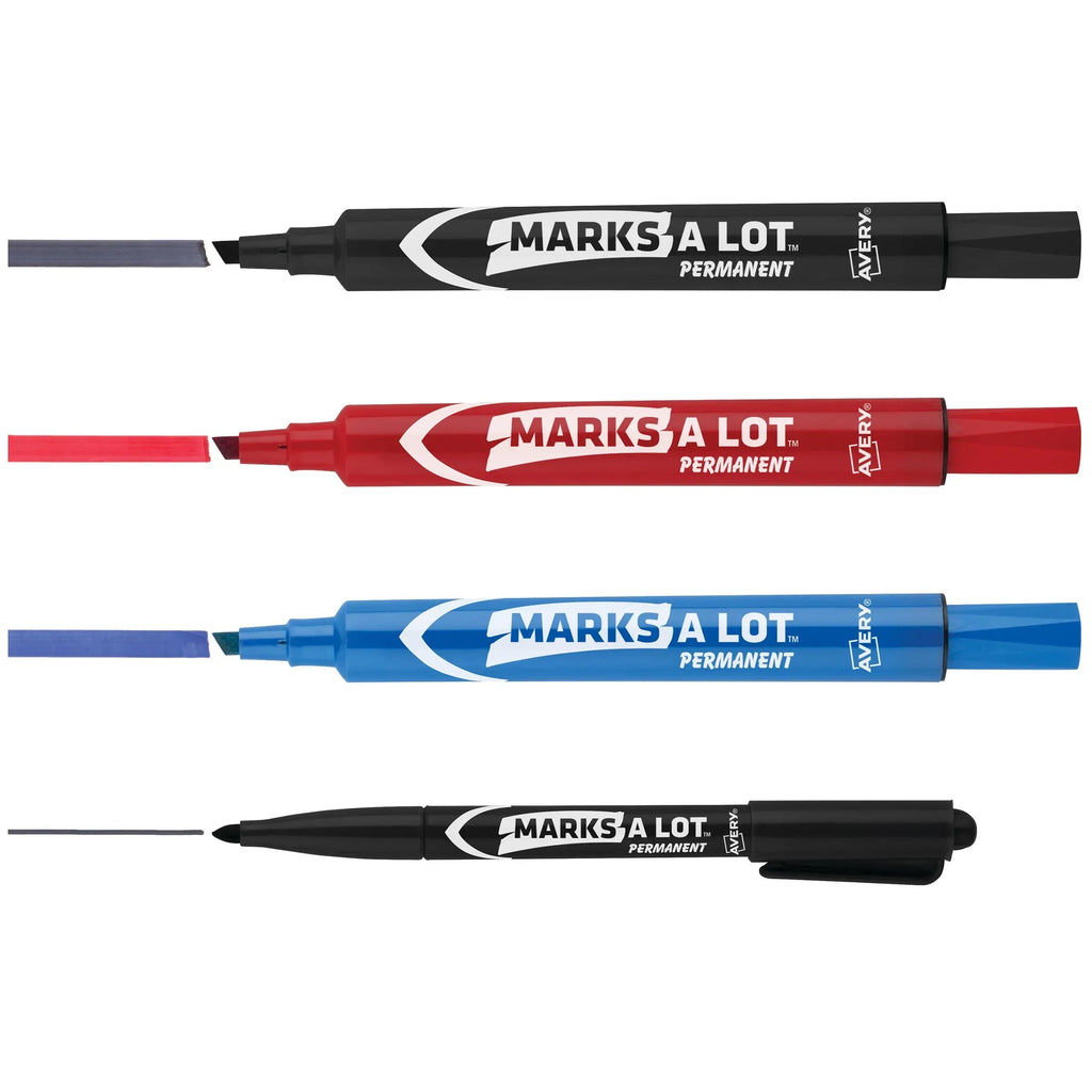 Avery Marks-A-Lot Permanent Marker, Chisel Tip, Assorted Colors, 27-co ...