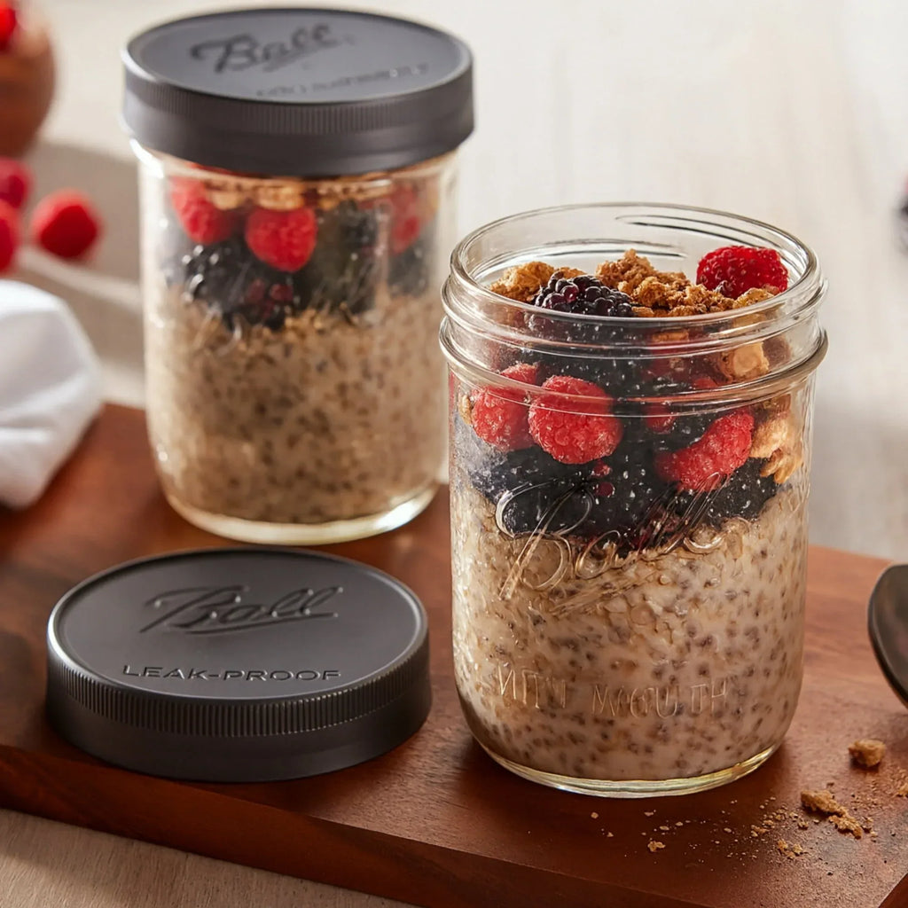 Ball 6-Pack Leakproof Plastic Mason Jar Lids - Wide Mouth, One-Piece R ...