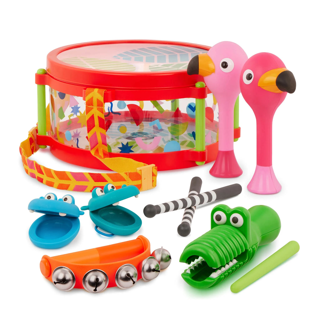 Battat Animal Jamboree Toy Drum and 4 Musical Instruments, Toddler and ...