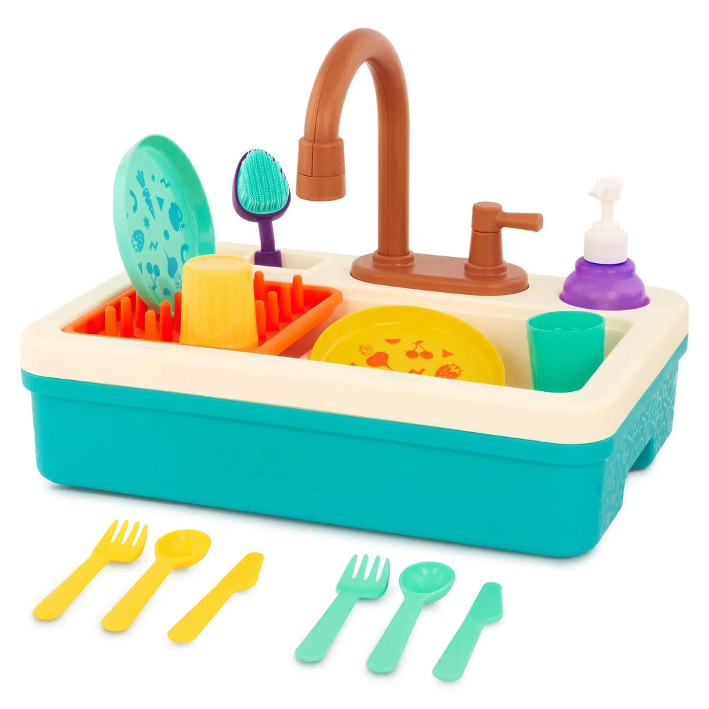 Battat Splash & Sparkle Sink Plastic Real Faucet and Magic Dishes, Tod ...