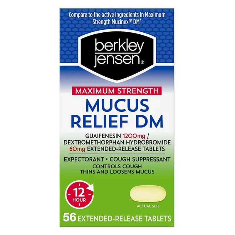 Berkley Jensen Maximum Strength Mucus Relief DM Tablets, 56 Count ...