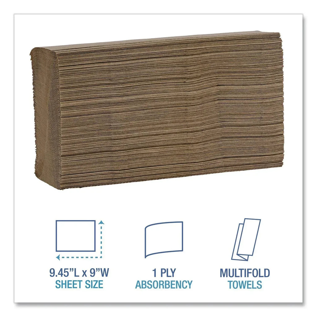 Boardwalk Multifold 1-Ply Natural Paper Towels 16 pks., 250 towels/pk ...