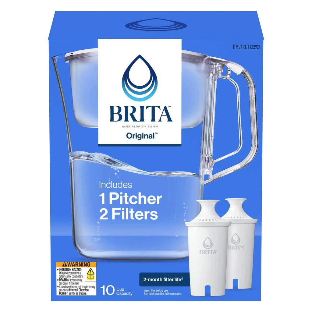Brita Champlain Water Filter Pitcher, 10 Cup with 2 Filters– Brands For ...