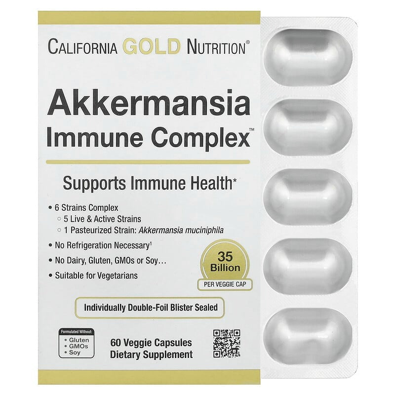 California Gold Nutrition, Akkermansia + Probiotics Immune Complex, 60 ...