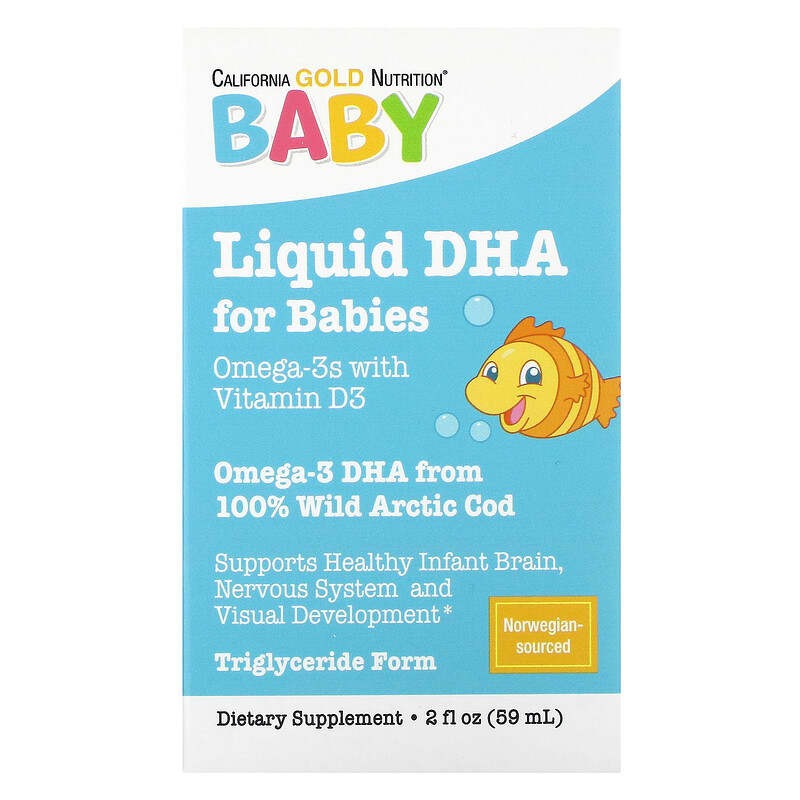California Gold Nutrition, Baby's DHA, Omega-3s with Vitamin D3 and EP ...
