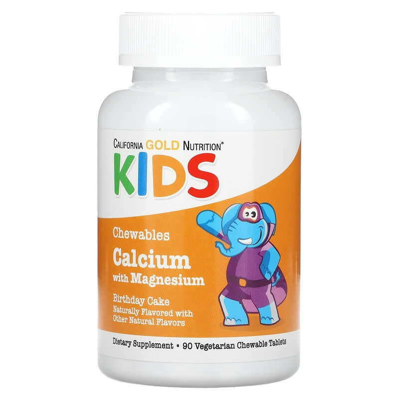 California Gold Nutrition, Chewable Calcium with Magnesium For Childre ...