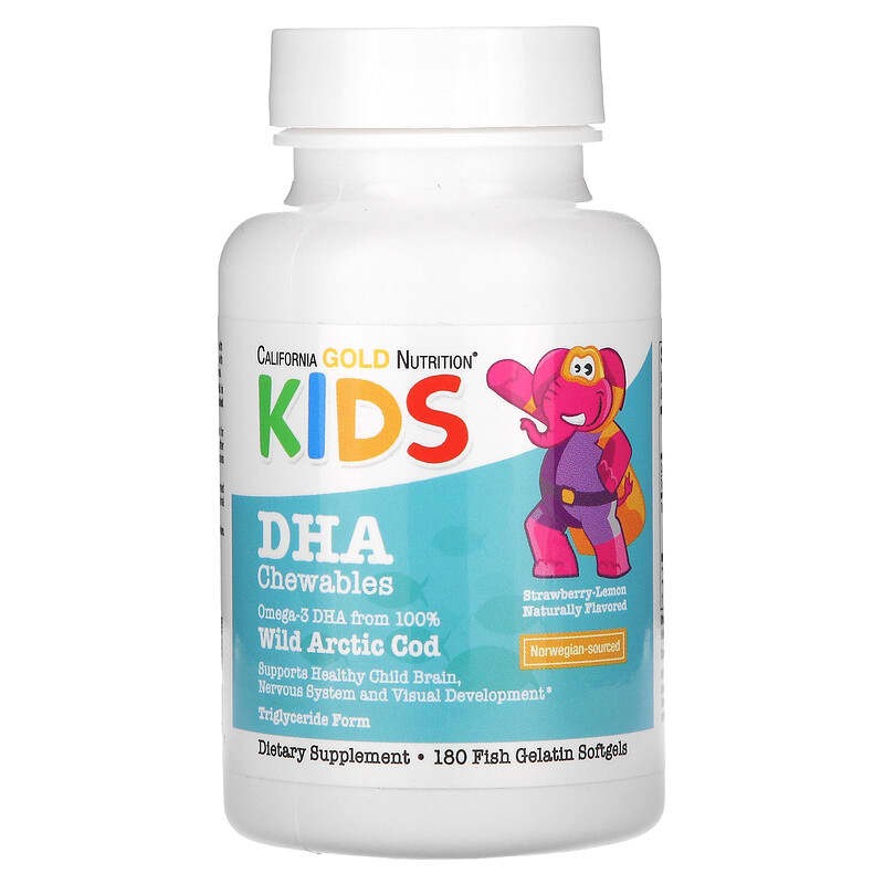 California Gold Nutrition, Kids DHA Chewables, 100% Wild Arctic Cod, S ...