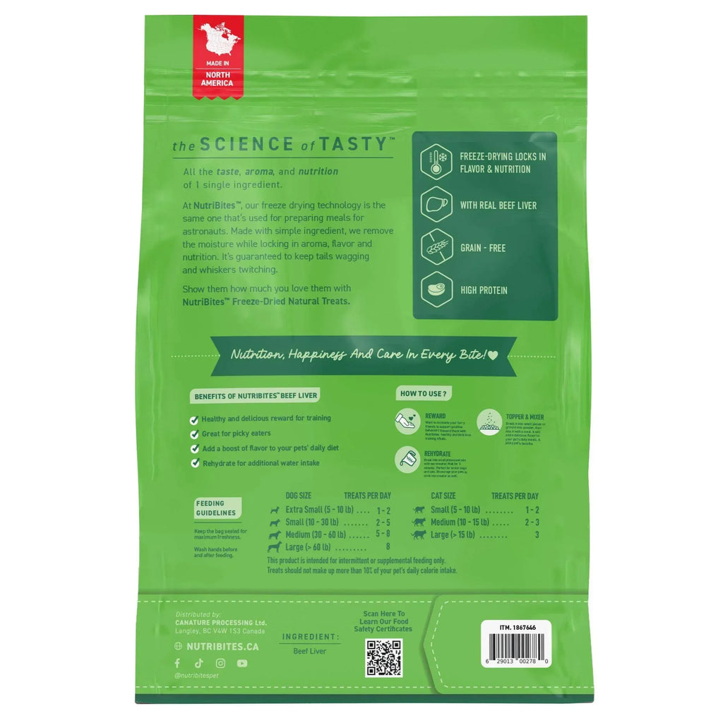 Canature NutriBites Freeze Dried Beef Liver, Dog and Cat Treat 27oz, 2 ...