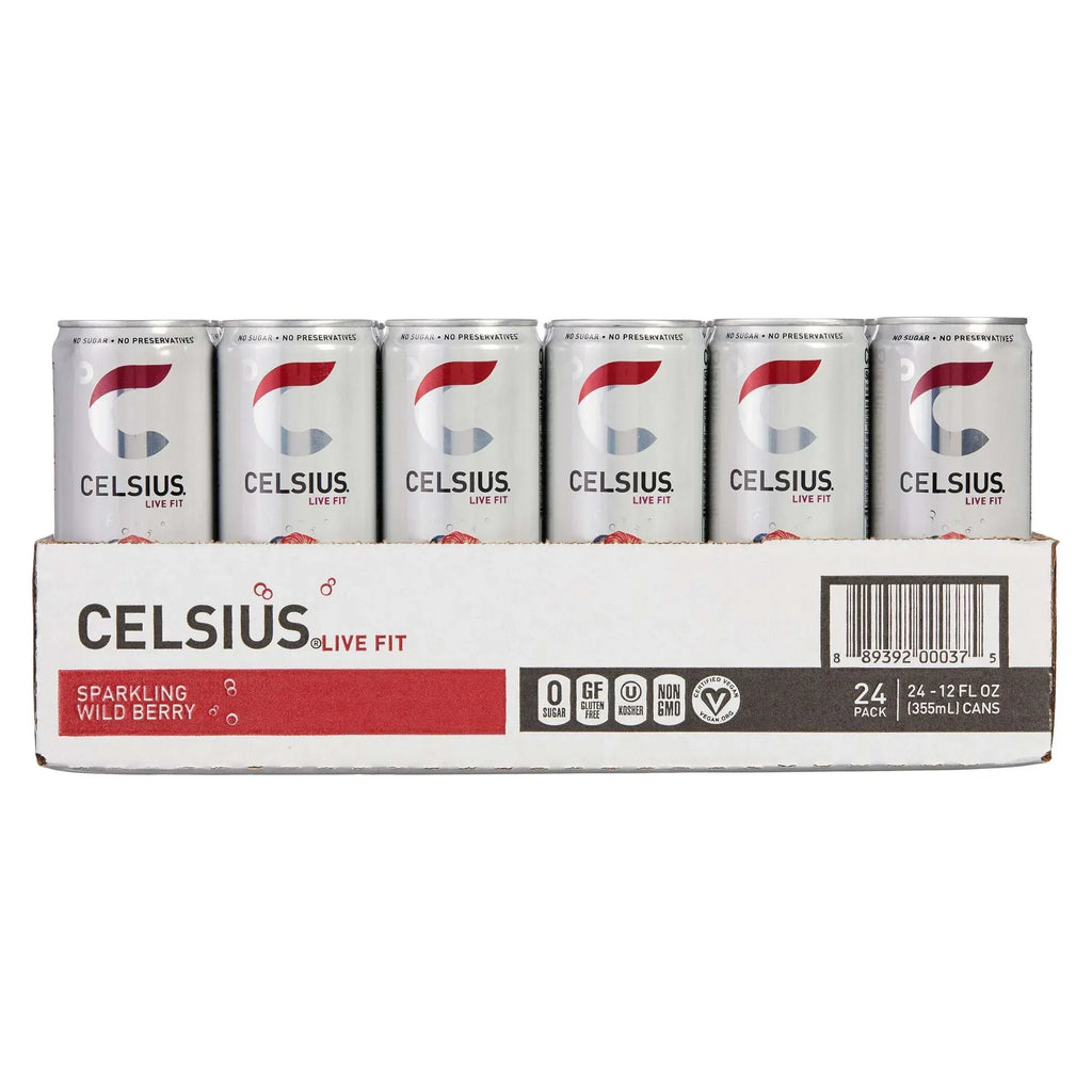Celsius Sparkling Energy Drink, Wild Berry, 12 fl oz, 24-count– Brands ...