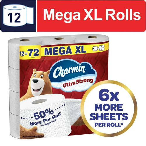 Charmin Ultra Strong Toilet Paper 12 Mega XL Rolls, 330 Sheets Per Rol ...