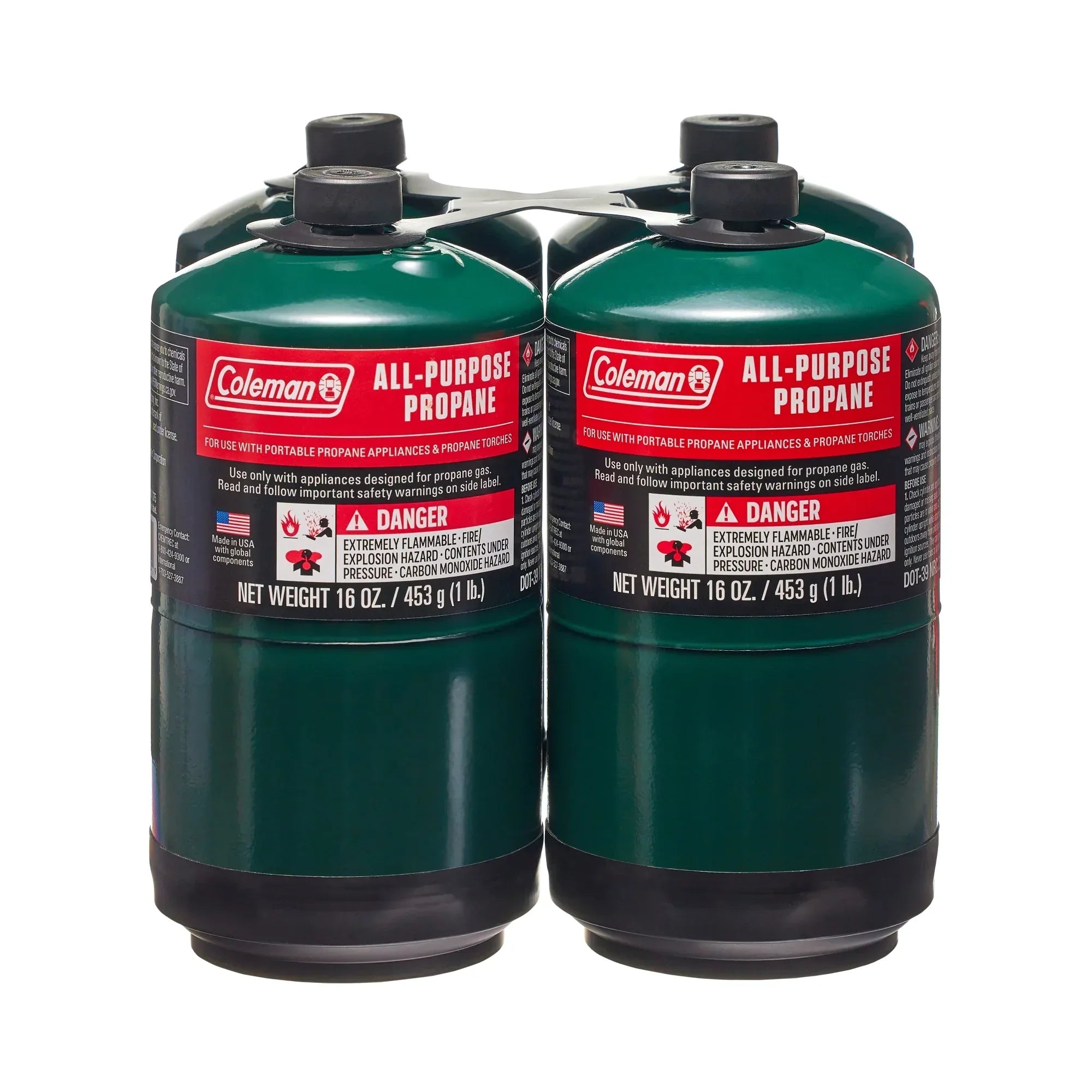 Coleman All Purpose Propane Gas Cylinder 16 oz, 4-Pack– Brands For Less USA