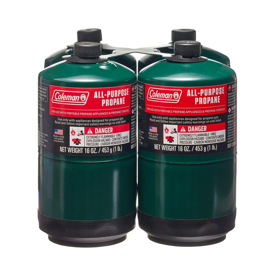 Coleman All Purpose Propane Gas Cylinder 16 oz, 4-Pack– Brands For Less USA