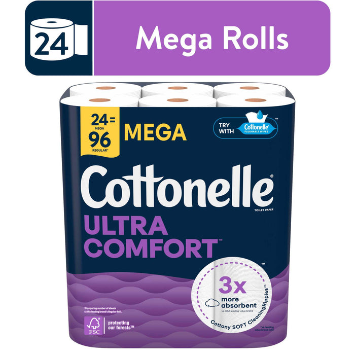 Cottonelle Ultra Comfort Toilet Paper, Soft Toilet Tissue, 24 Mega Rol ...