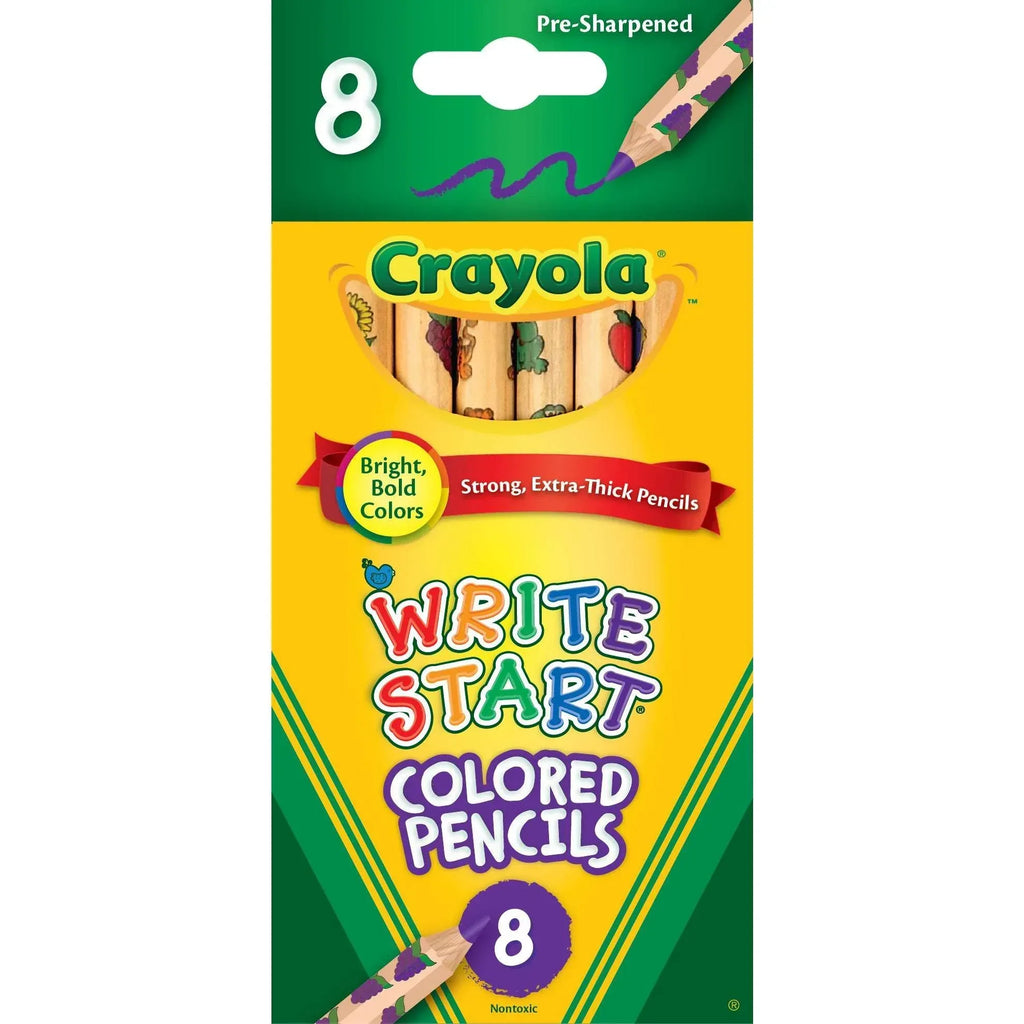 Crayola Write Start Extra Thick Colored Pencils, 8 Ct, Kindergarten Sc ...