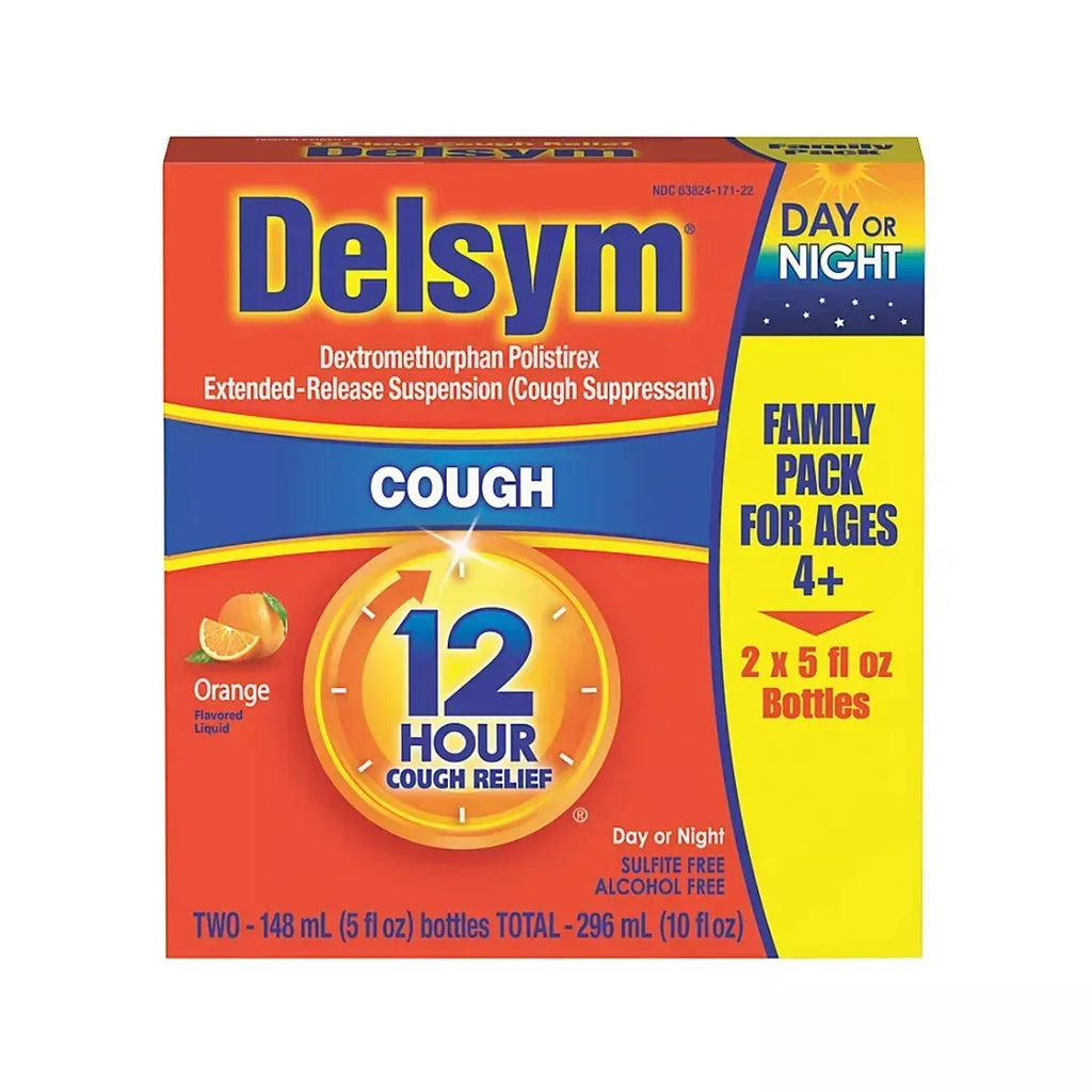 Delsym 12-Hour Cough Relief Liquid, 5 oz Bottles, 2 Pack– Brands For ...