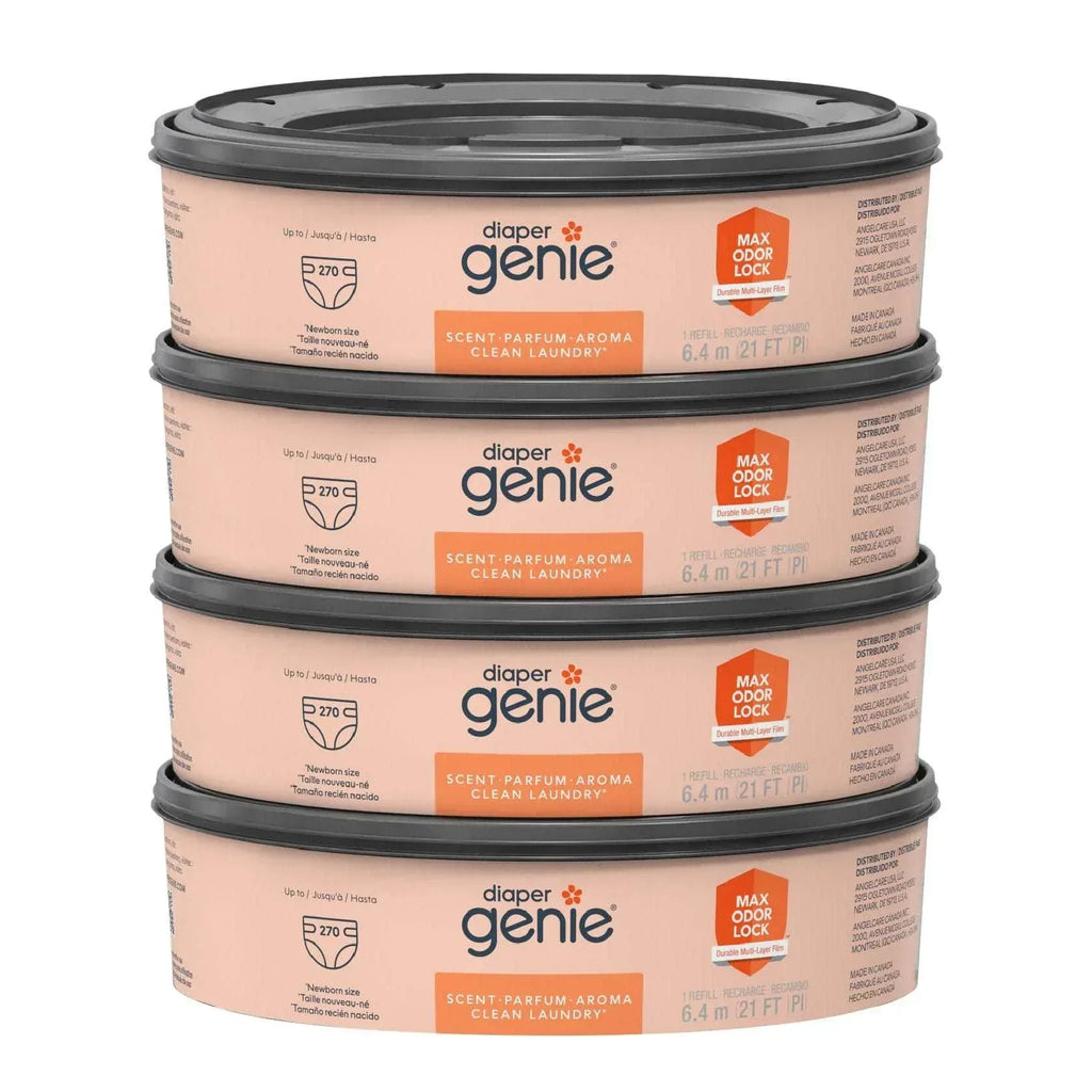 Diaper Genie Clean Laundry Scent Round Refill 4-pack, 1080-count, Plus ...