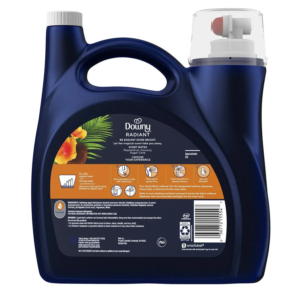 Downy Infusions Radiant Liquid Fabric Softener, Pineapple & Coconut Gr ...