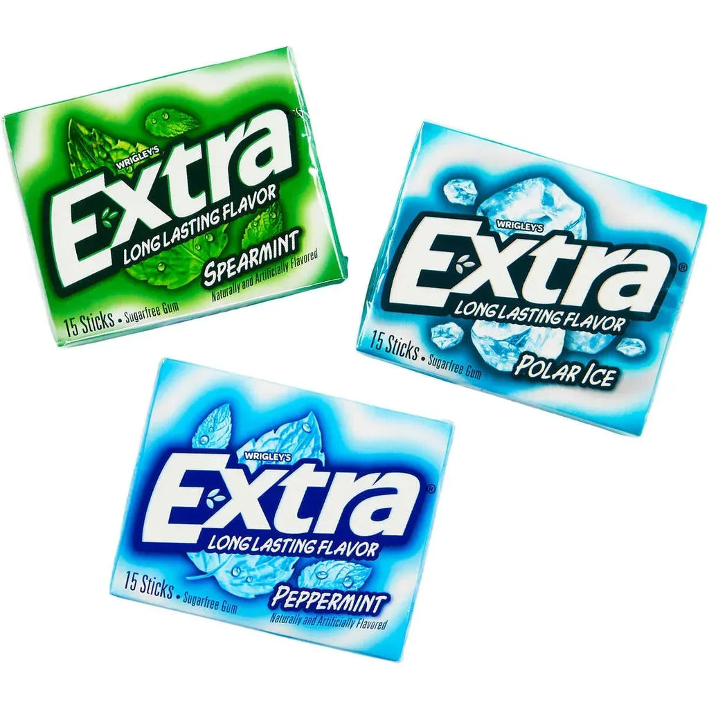 Extra Sugar Free Chewing Gum, Mint Variety Pack, 15 Sticks, 18-Count ...