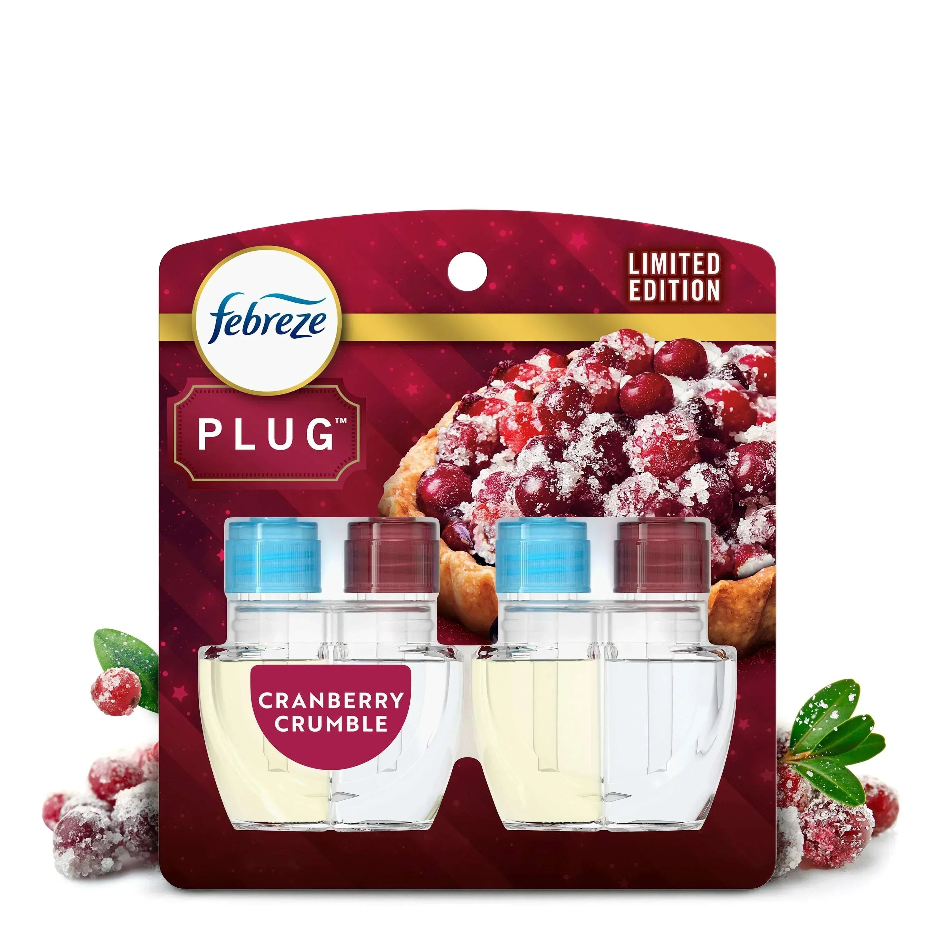 Febreze Plug In Air Freshener, Odor-Fighting Scented Oil Refill, Cranb ...