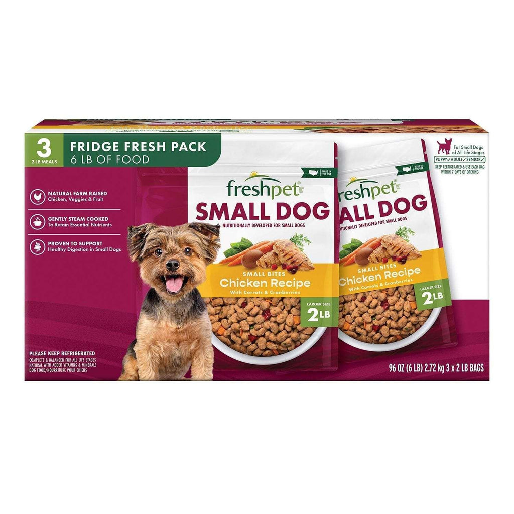 Freshpet Small Dog Small Bites Chicken Recipe, 2 lbs. packs, 3 ct ...