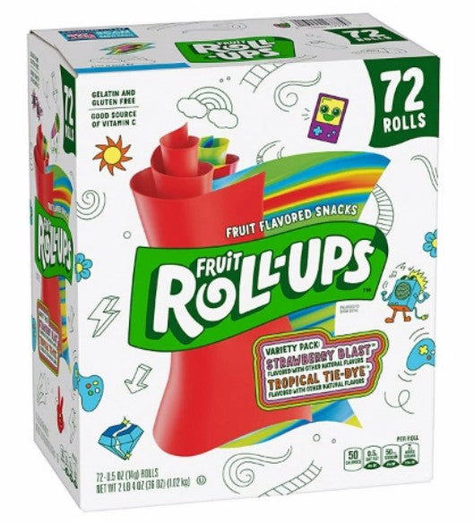 Fruit Roll-Ups Variety Pack, 0.5 oz., 72 pk.– Brands For Less USA